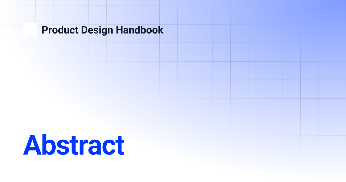 Abstract | Product Design Handbook